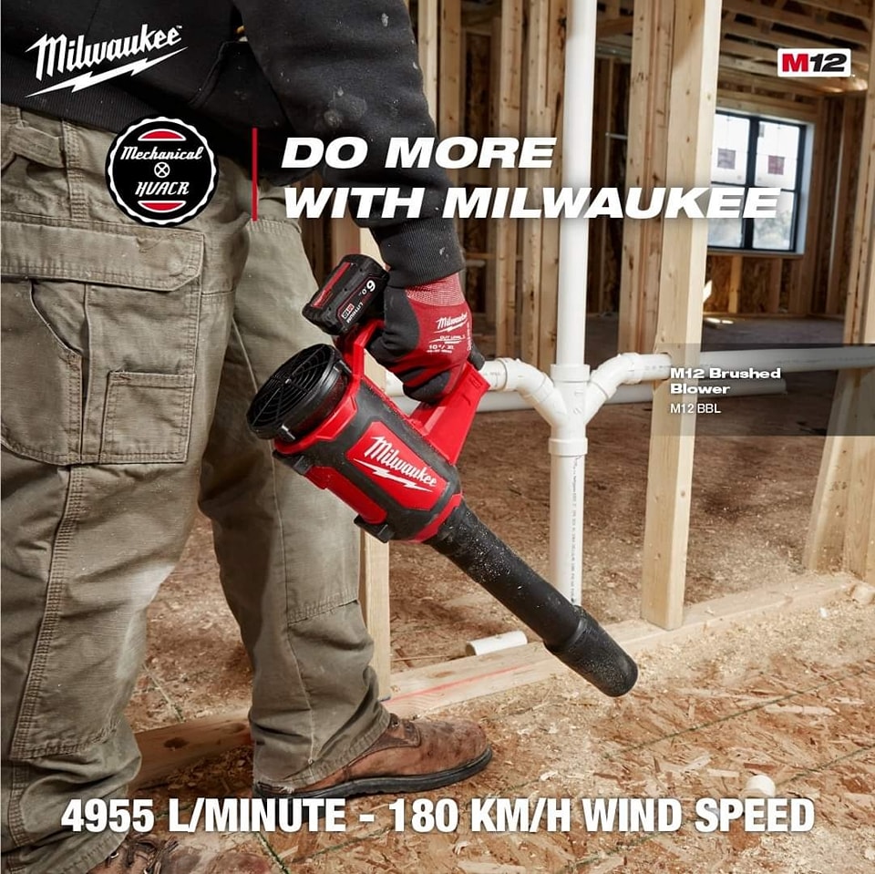 MILWAUKEE M12 COMPACT SPOT BRUSHED BLOWER M12 BBL-0 Penghembus Angin ...
