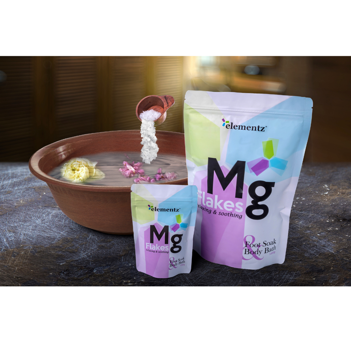 ELEMENTZ Mg Flakes Magnesium Flakes rejuvenating relax stress reliever ...