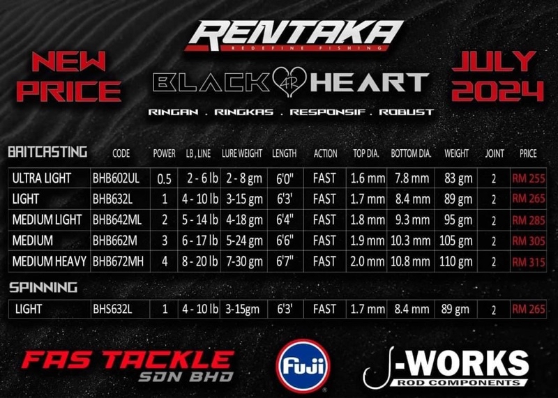 RENTAKA BLACK HEART FISHING ROD | Shopee Malaysia