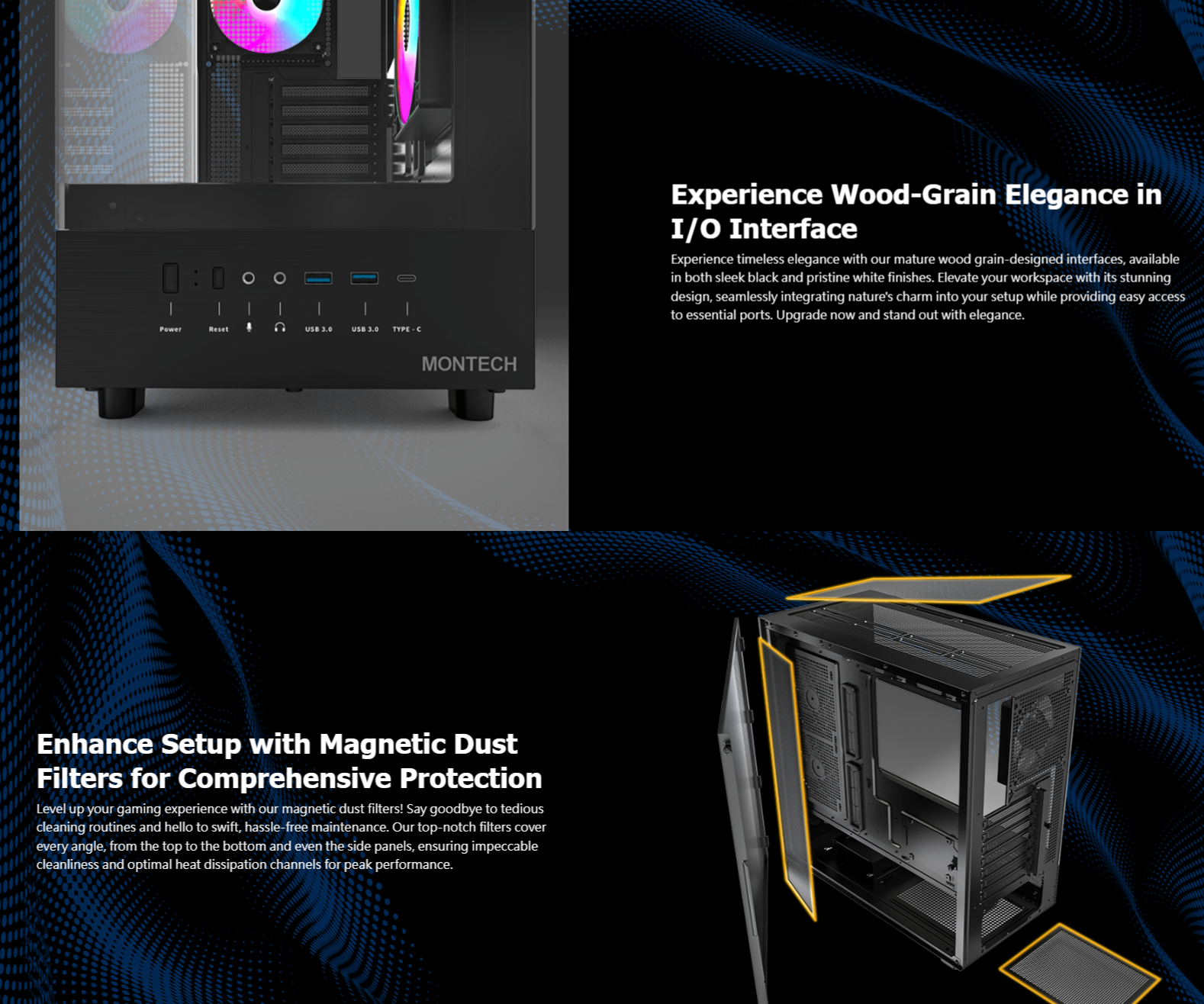 MONTECH XR TG ARGB ATX PC Case - Black / White | Shopee Malaysia