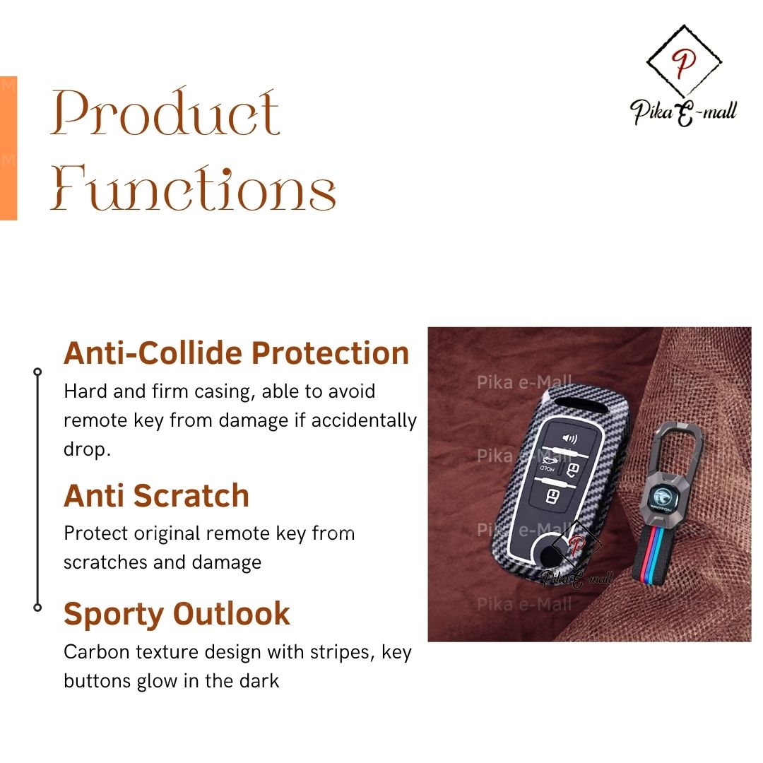 CARBON Proton Key Cover Saga VVT Persona Iriz Preve Suprima S Flip Key ...