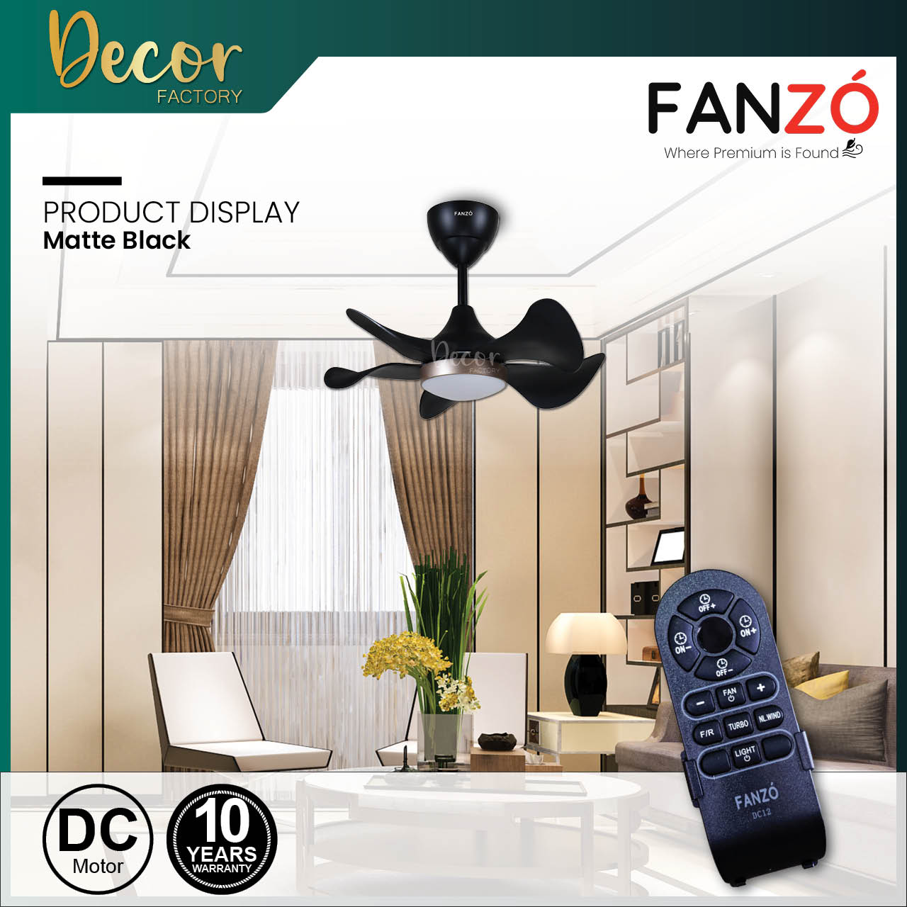 🔥NEW MODEL🔥 FANZÓ Fan FANZO ROSE LED 24" 5 Blades DC Motor 12 Forward ...