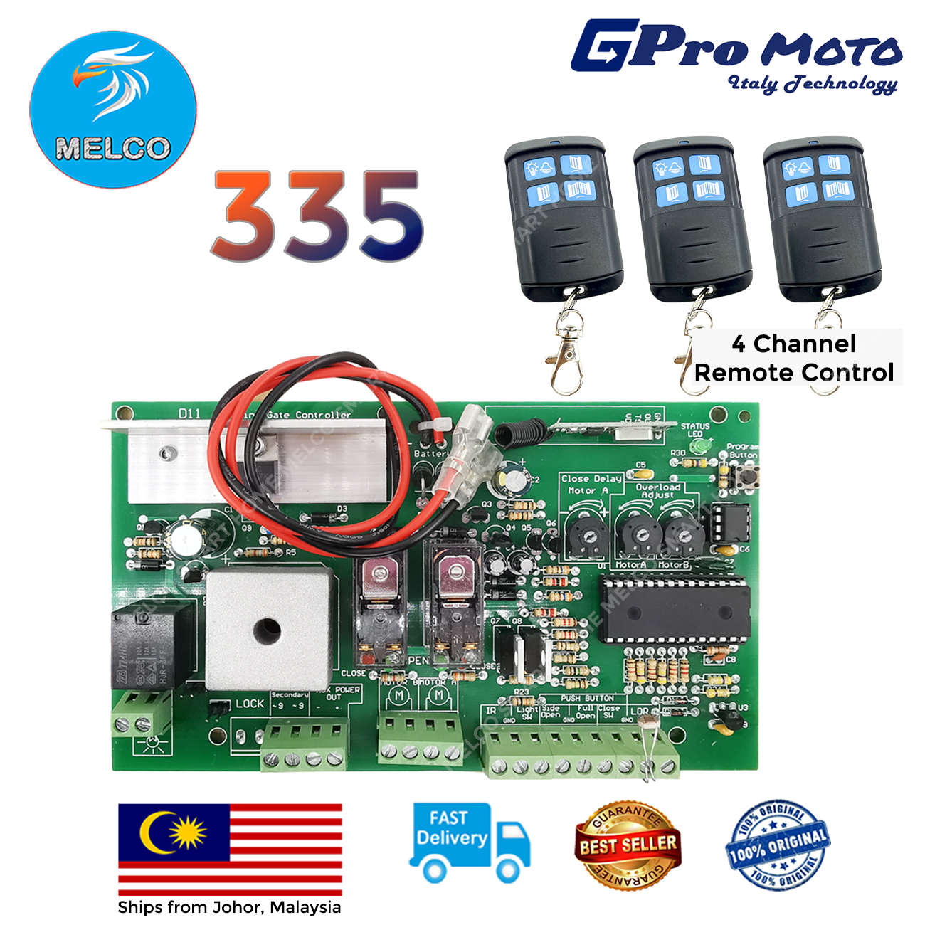 GPRO 335 Autogate Swing Floding Arm gate motor - Full Set | Shopee Malaysia
