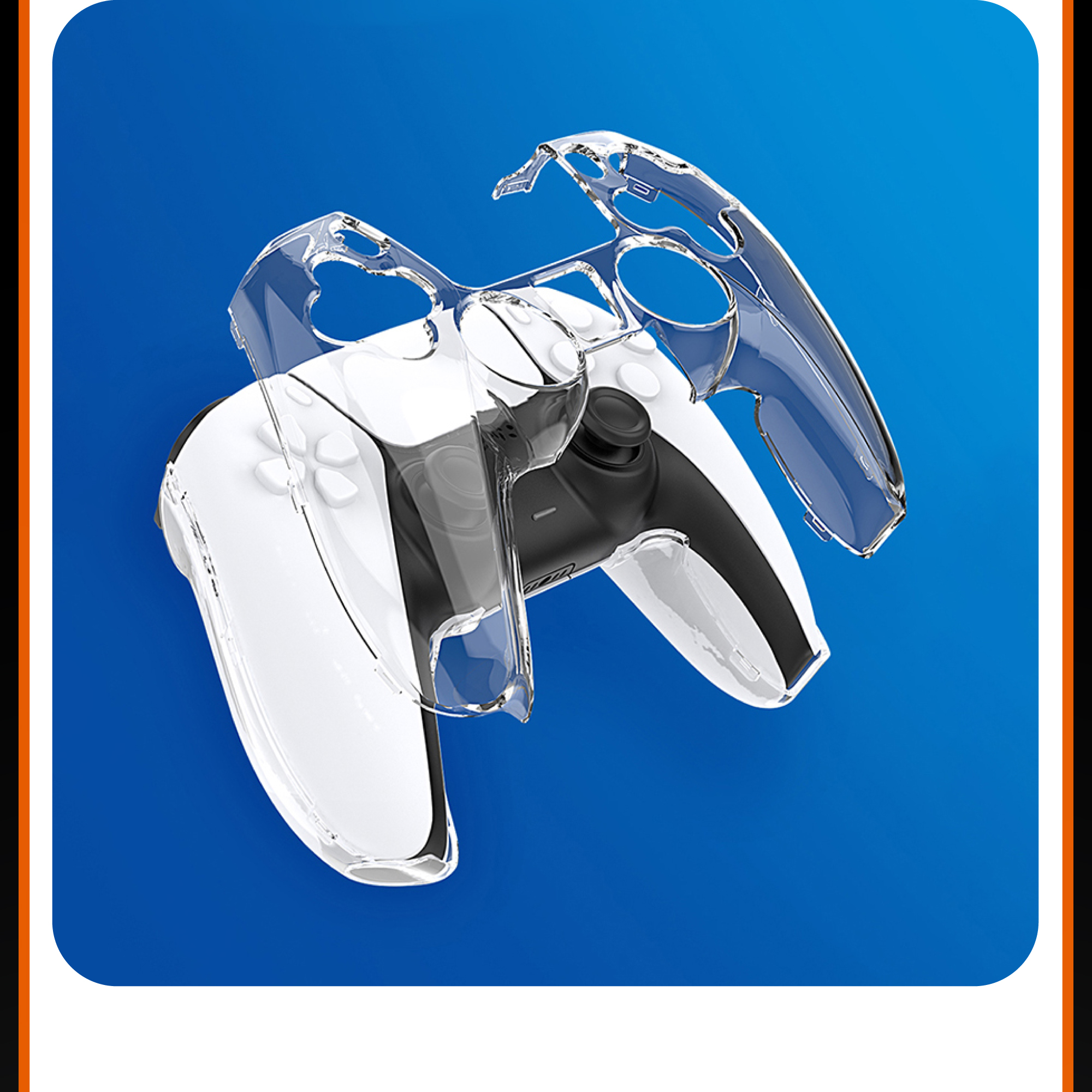 IINE PS5 DualSense Crystal Hard Case Dockable Charging Dock Transparent ...