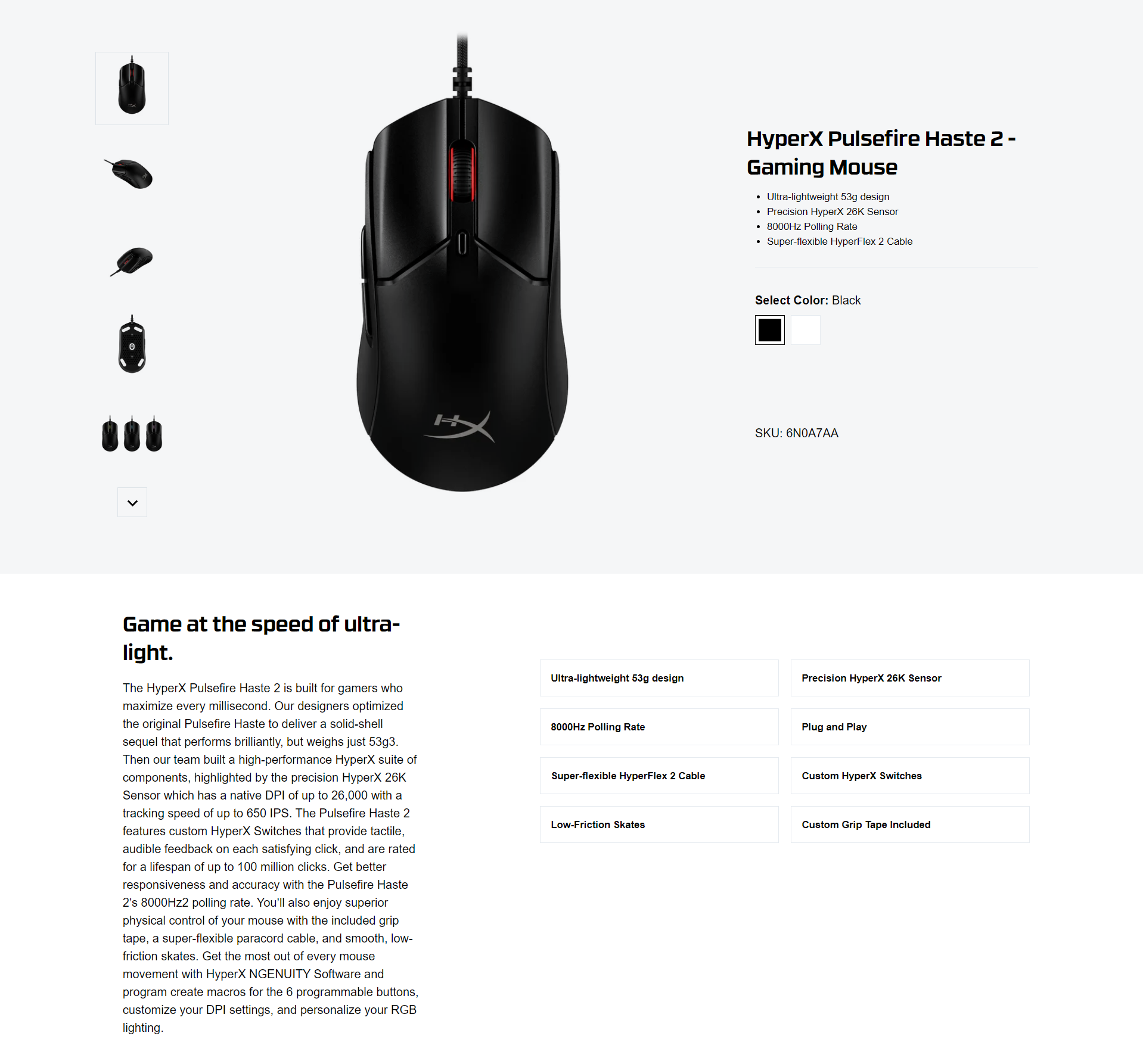 HYPER-X HYPERX PULSEFIRE HASTE 2 / HASTE 2 MINI WIRED / WIRLESS GAMING ...