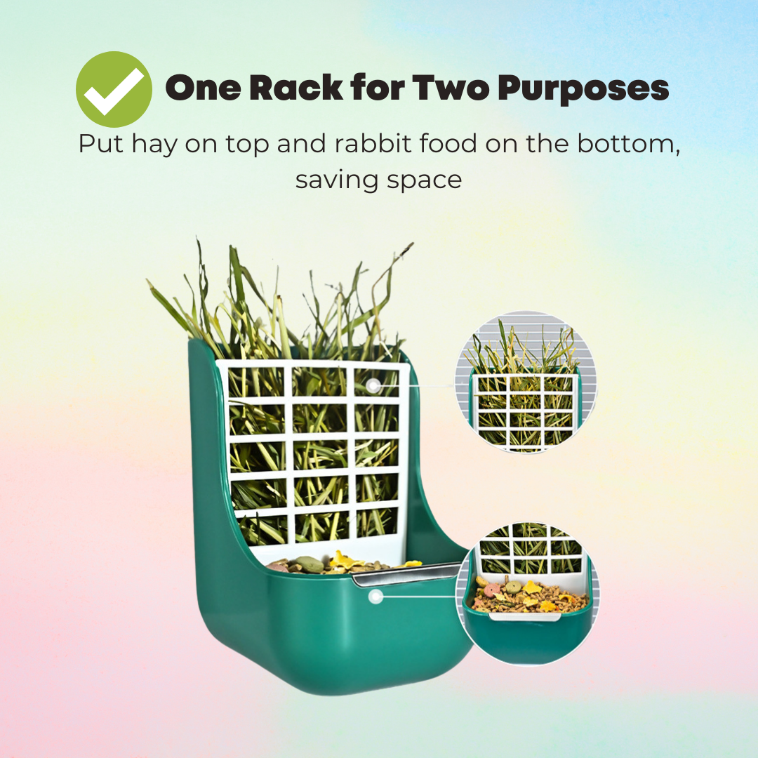 (New Arrival) Small Pet Plastic Food Bowl / Grass Rack / Hay Tray ...