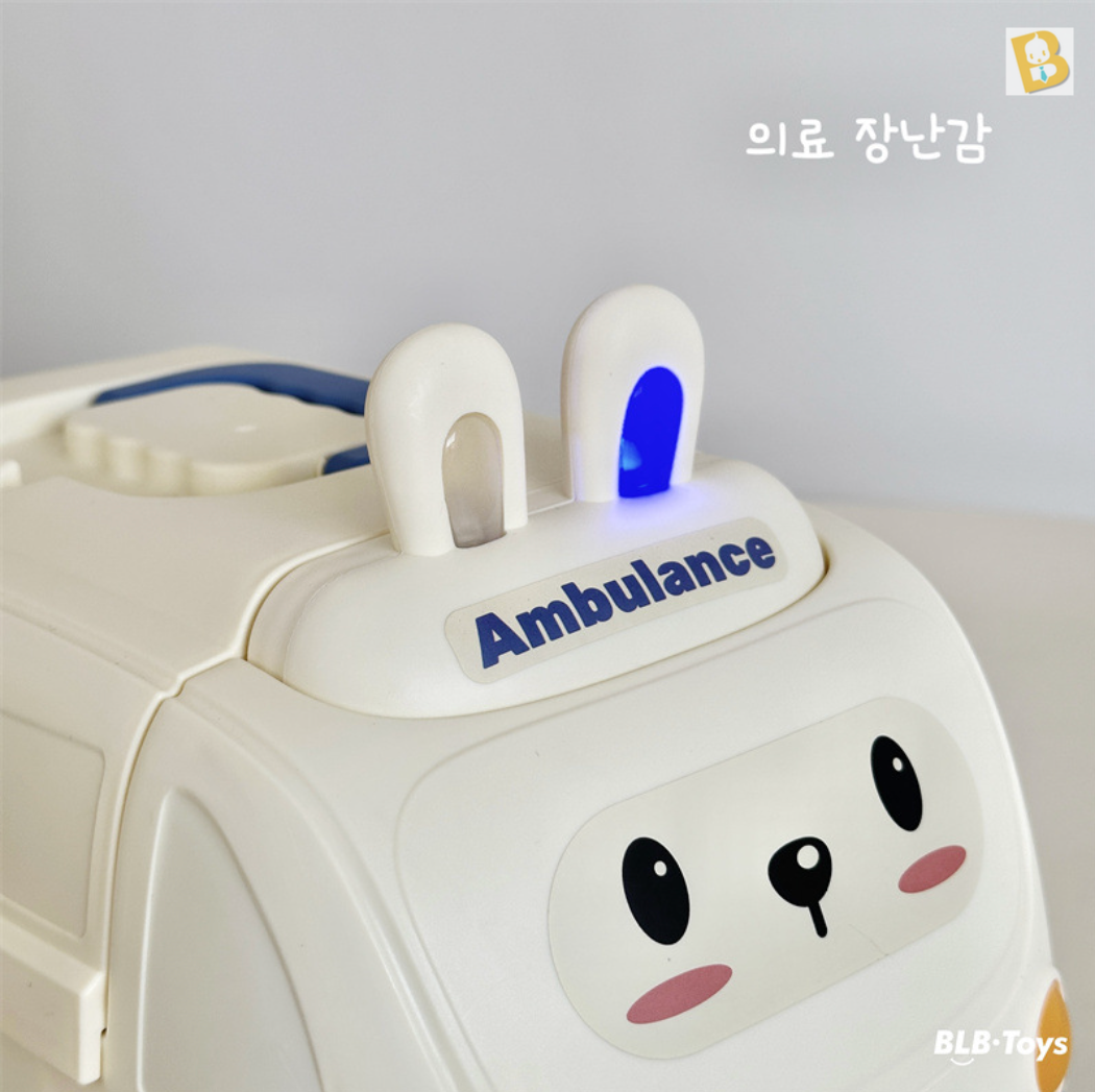 BabyBoss Cute Rabbit Ambulance Toy Doctor Kit Medical Play Set Ambulans ...