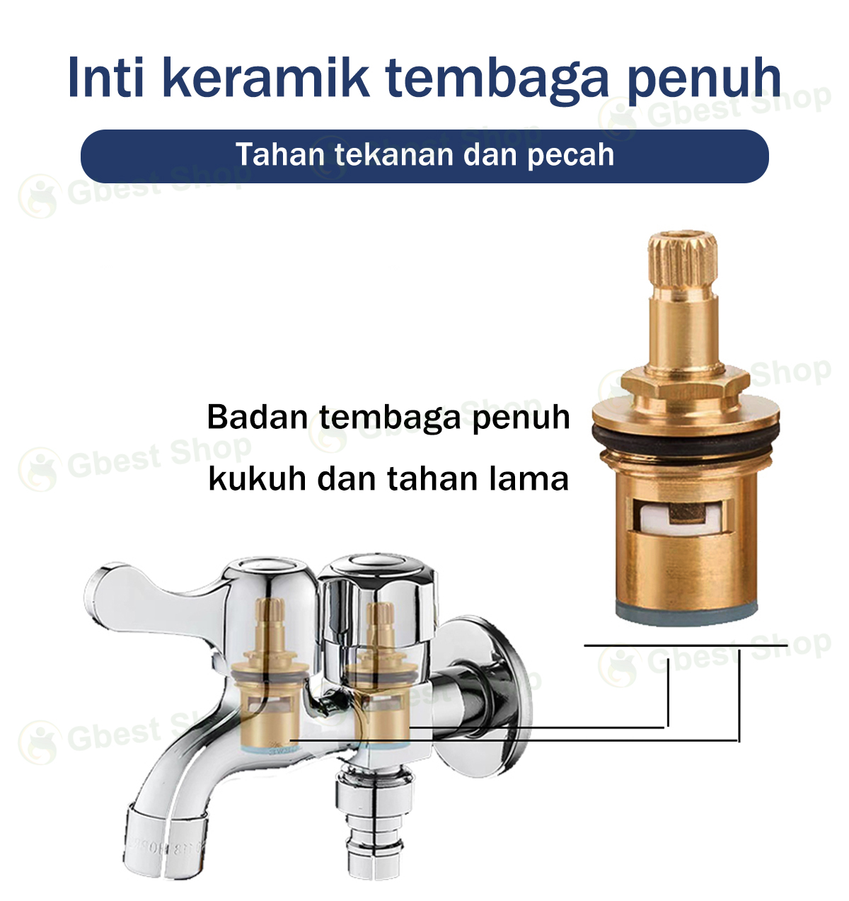 Stainless Steel Two way garden water tap double head Kitchen Bathroom ...