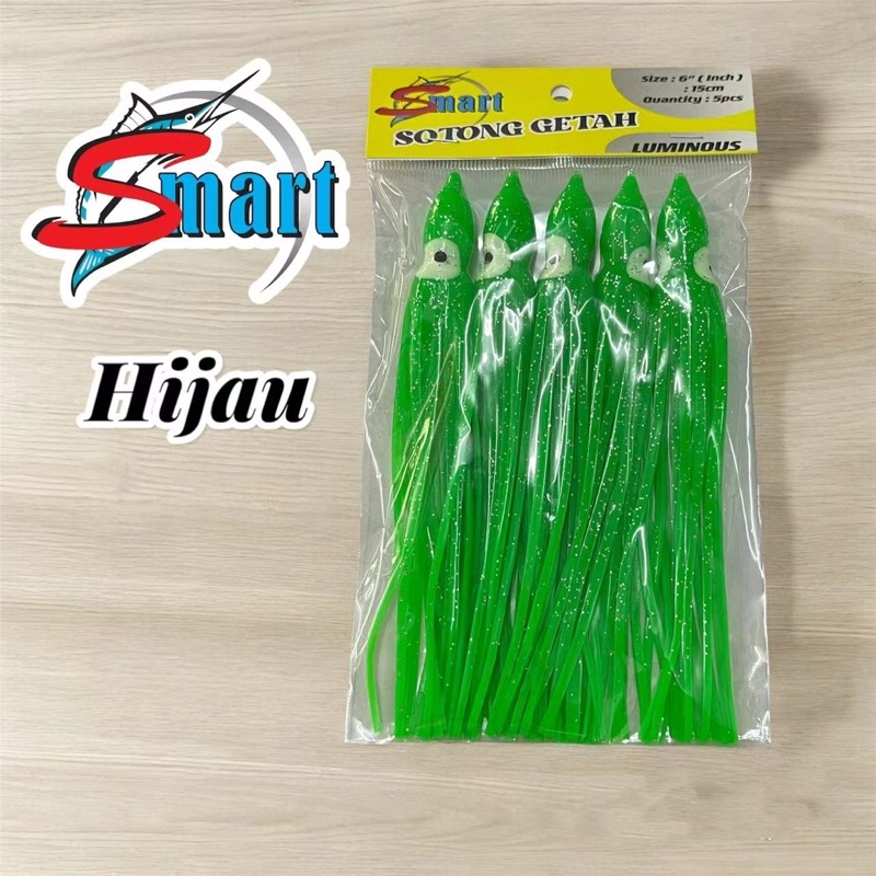 SMARTFISHING SOTONG GETAH SOTONG TIRUAN SOFT SQUID SOFT BAIT PLASTIC LUMINOUS / Seahawk Sotong ...