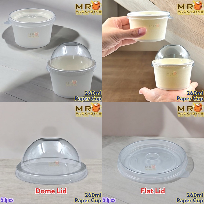 Ice Cream Cup ( 50pcs± ) 3oz 4oz 5oz White Paper Cup 3 4 5 oz Cawan ...
