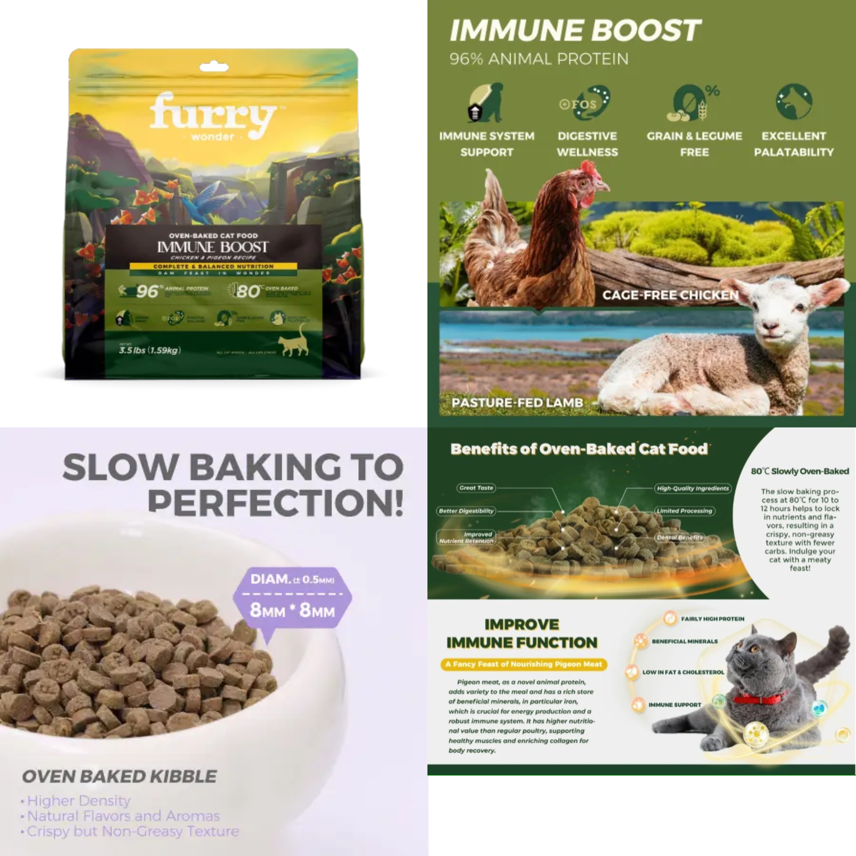 FURRY WONDER Oven-Baked Cat Food For Kitten/Cat 1.59KG (Grow&Thrive ...