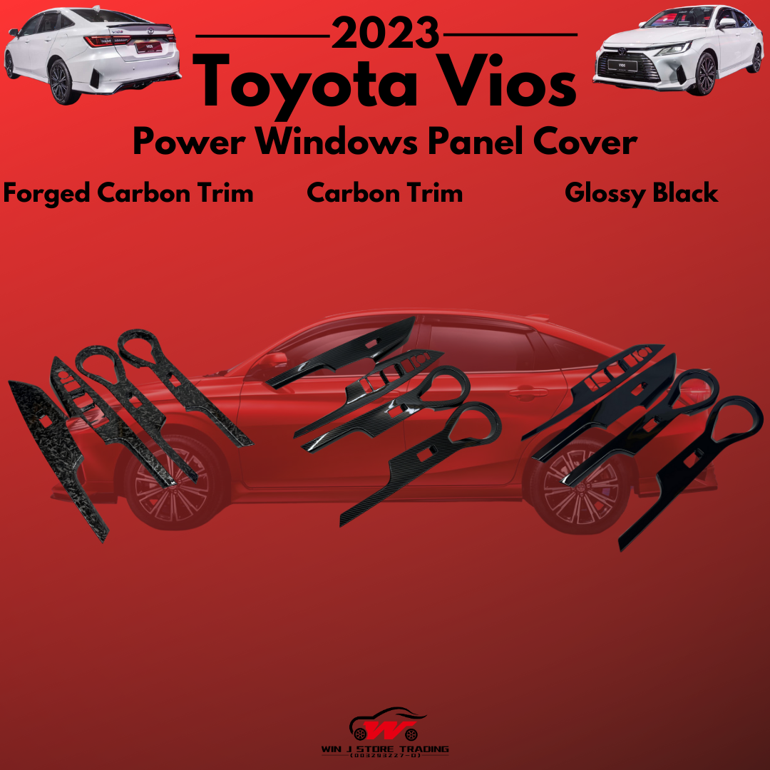 Toyota Vios Gen4 AC100 2023+ Carbon Trim/Glossy Black Power Windows ...