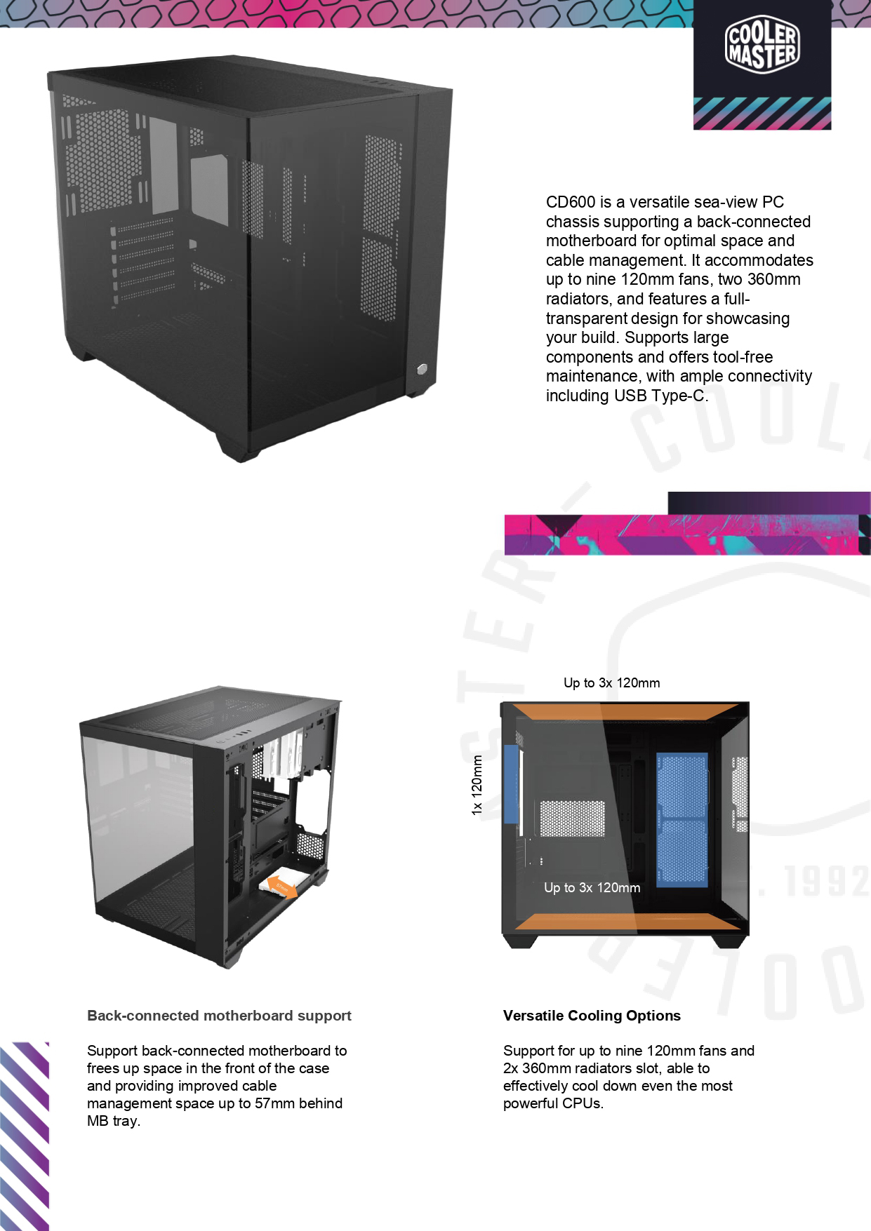 Cooler Master CD600 Versatile Seaview PC Case - Black/White | Shopee ...