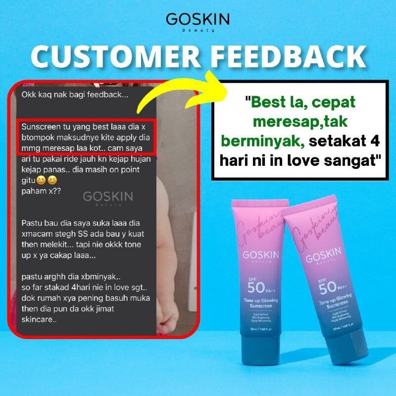 [100% ORIGINAL] GOSKIN TONE UP GLOWING SUNSCREEN Go Skin HQ SPF 50 ...