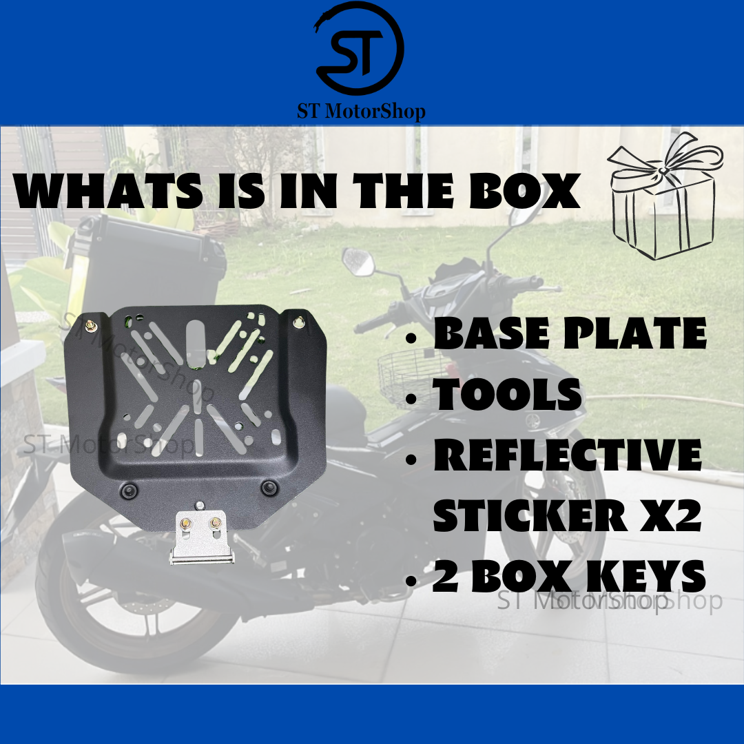 Motorcycle Double Lock Top Box Kotak Motor 45 Liter 45L With Universal ...