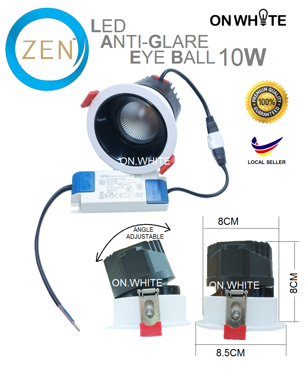ZEN [Anti-Glare] LED EYEBALL 10W COB RECESSED DOWNLIGHT SPOTLIGHT DOWN ...