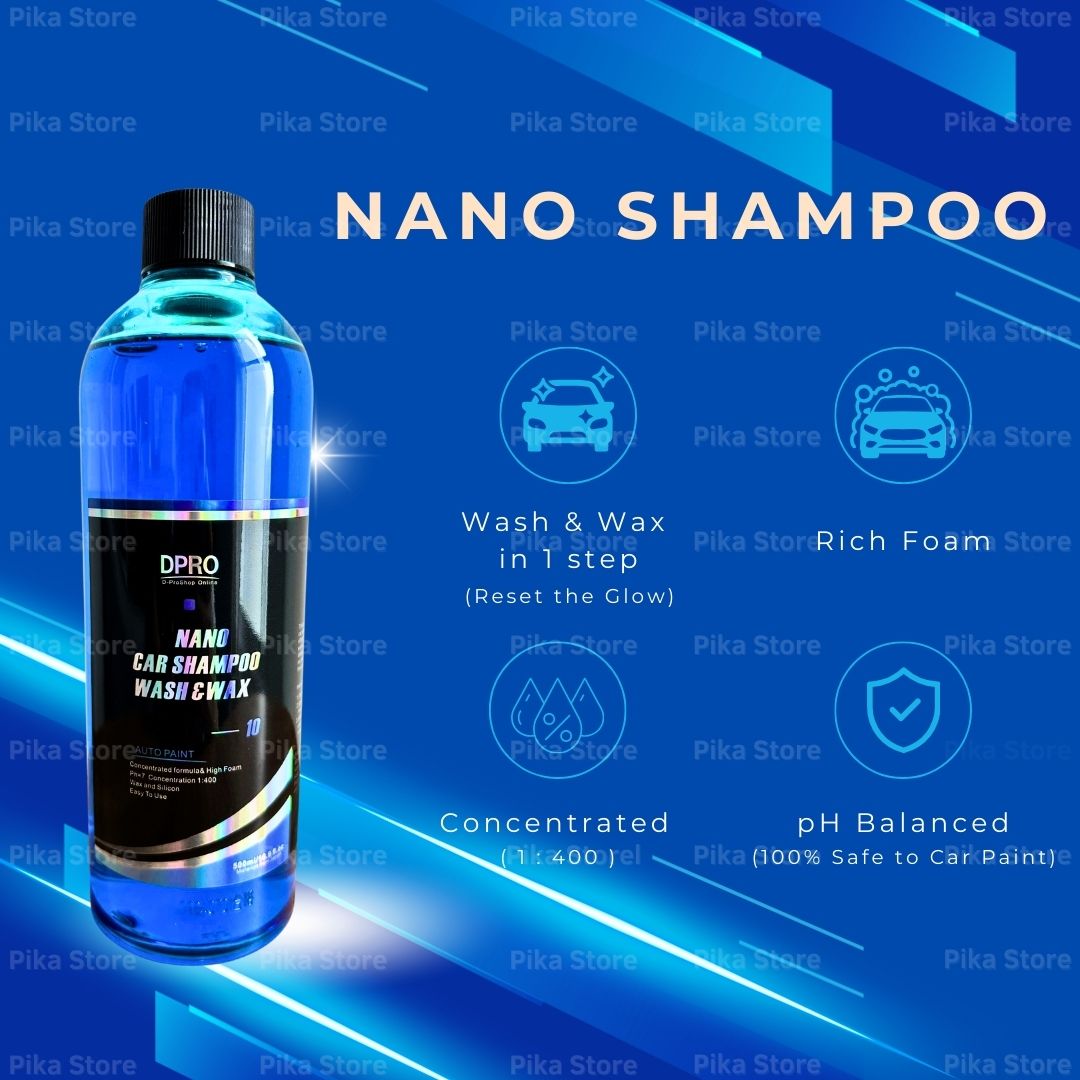 PRO Nano Car Shampoo and Wax 500ml Car Wash Car Shampoo White Car Sabun ...