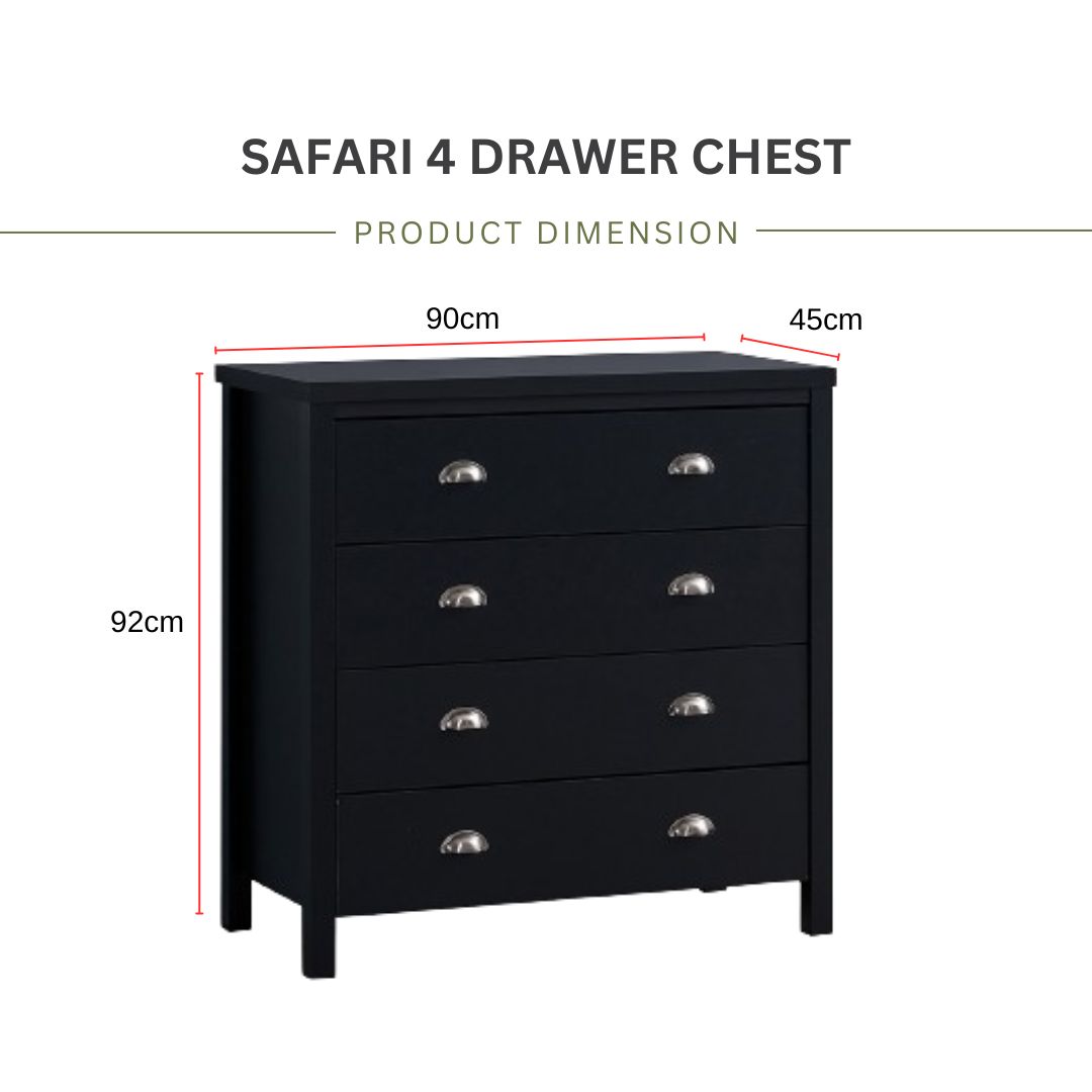 [FREE SHIPPING] ELISA HOME Safari Black 4/5/6 drawer / Almari Laci ...