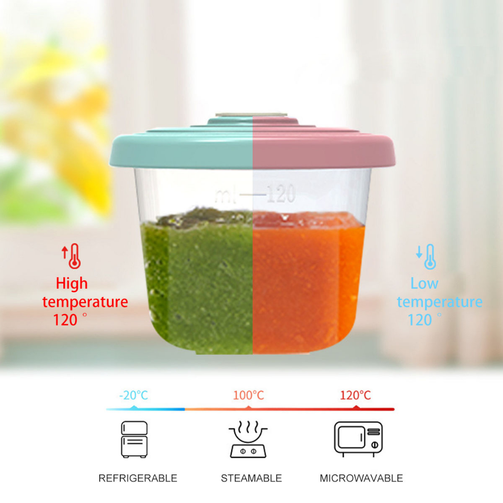 60ML Baby Food Storage Box Glass Baby Feeding Bowl Snack Milk ...