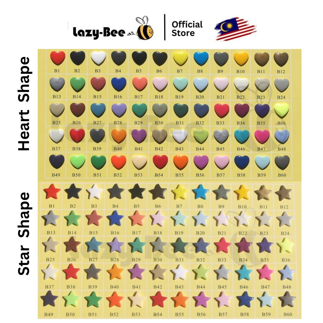 50 Sets (200 pieces) B41-B60 T5 KAM Glossy Snap Button Plastic Fastener ...