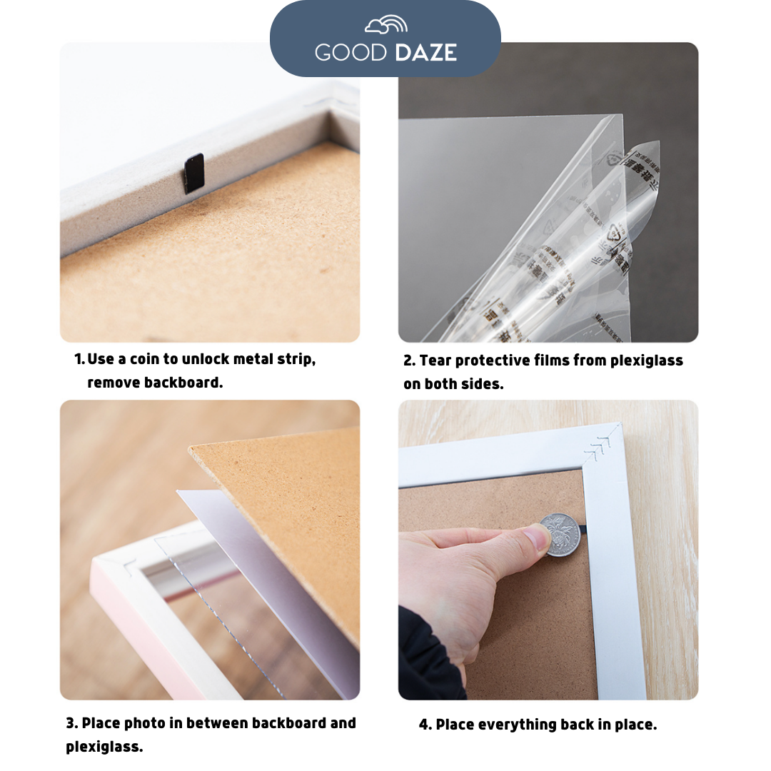GOOD DAZE 4R Photo Frame Home Decor a3 Frame Bingkai Gambar Frame ...