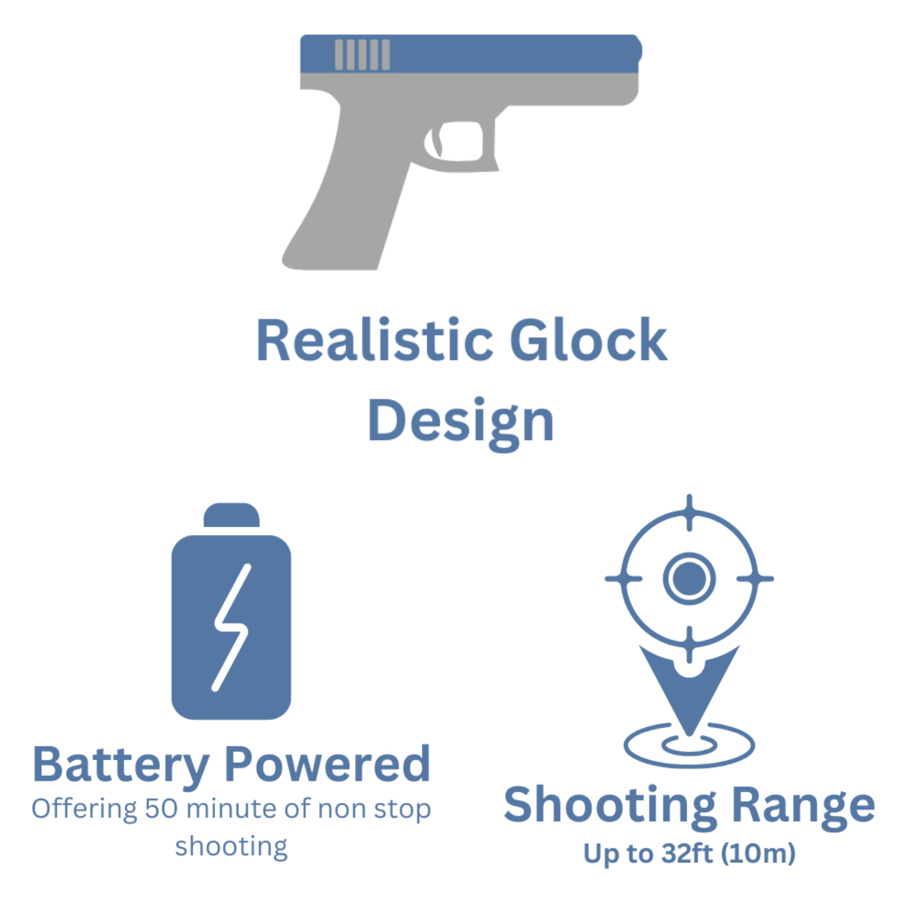 Glock water gun children's summer outdoor water play water spray gun ...