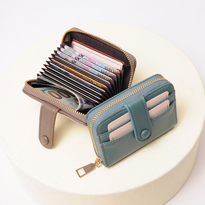 Multi-slot card holder short wallet woman pu leather purse wanita ...