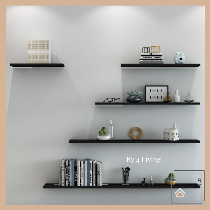 1 Pcs Floating Wall Shelf 40/60/80/100cm Rak Dinding Gantung Hiasan ...