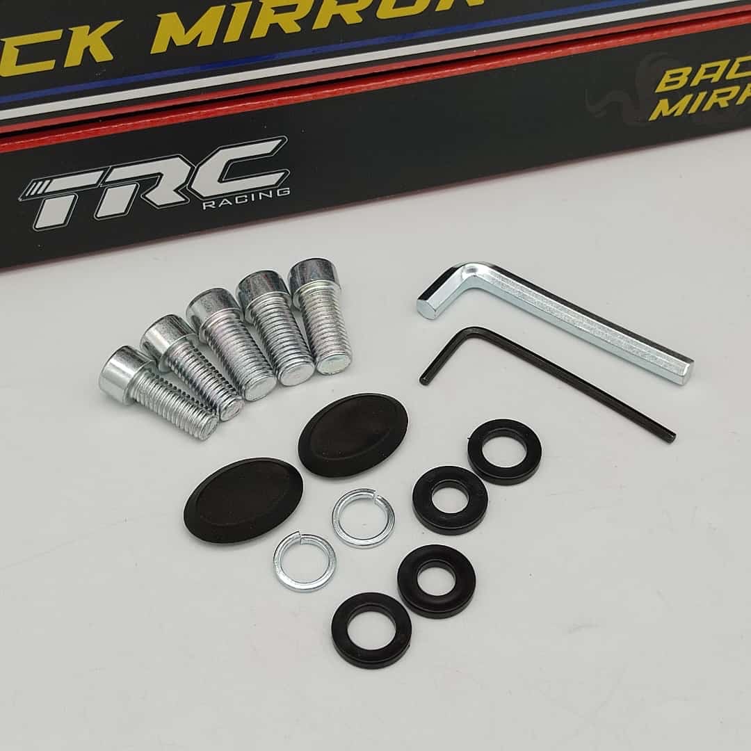 TRC RACING SIDE MIRROR LC135 Y110 Y125Z BATANG CHROME 360 FOLDABLE ...