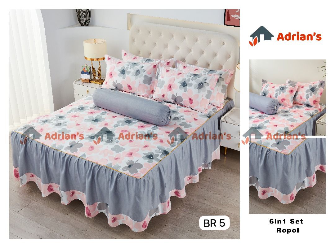 ADRIAN's Set Cadar Ropol 6-in-1 KING/QUEEN Berkualiti Tinggi Gaya Baru ...