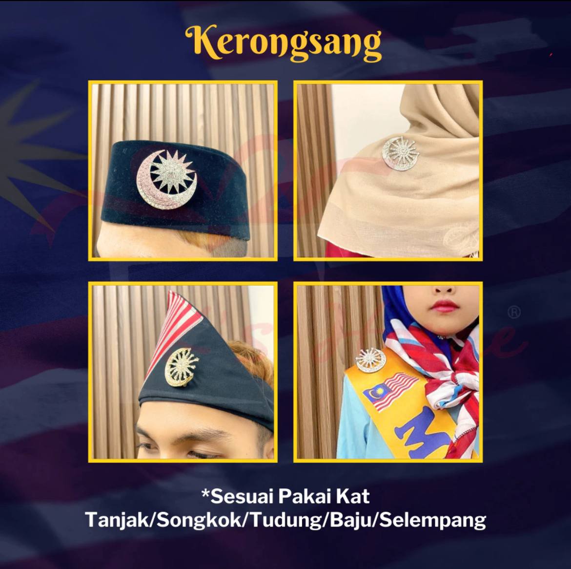 ⚡️Ready Stock⚡️Bendera Malaysia Tanjak Merdeka Kerongsang Sash ...
