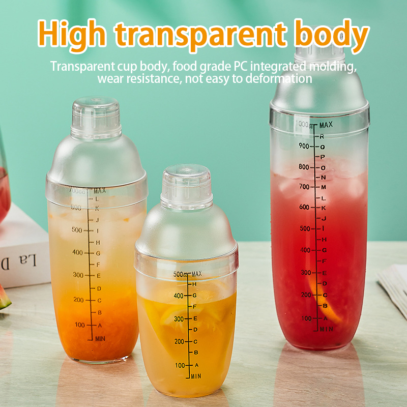Cocktail Shaker 350ml/500ml/700ml/1000ml Plastic Bar Utensil Shaker Cup ...