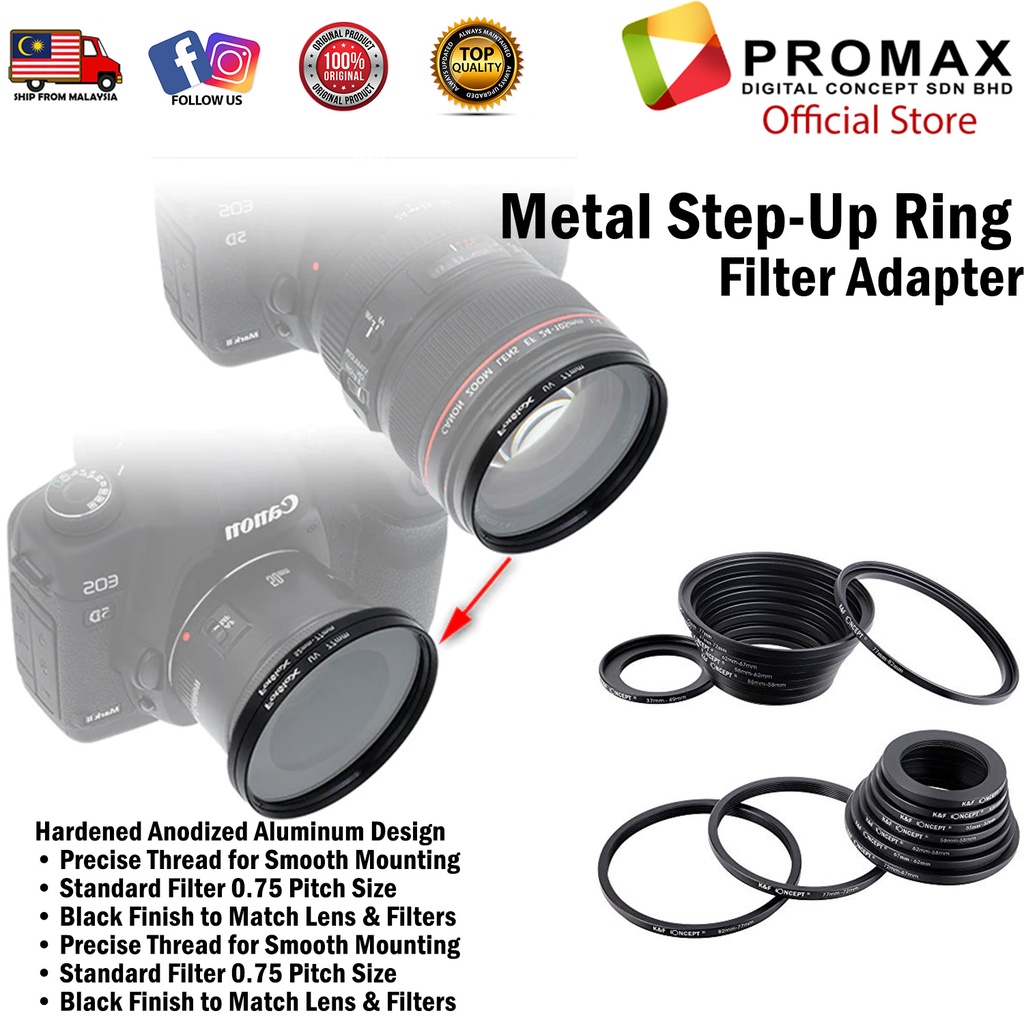 READY STOCK!! Metal Step-Up Ring Filter Adapter good quality 49mm 67mm ...