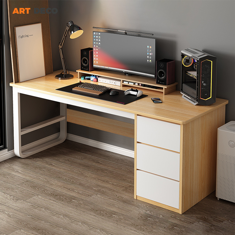 Study Table With Drawer Wooden Meja Belajar Home Office Table Student ...