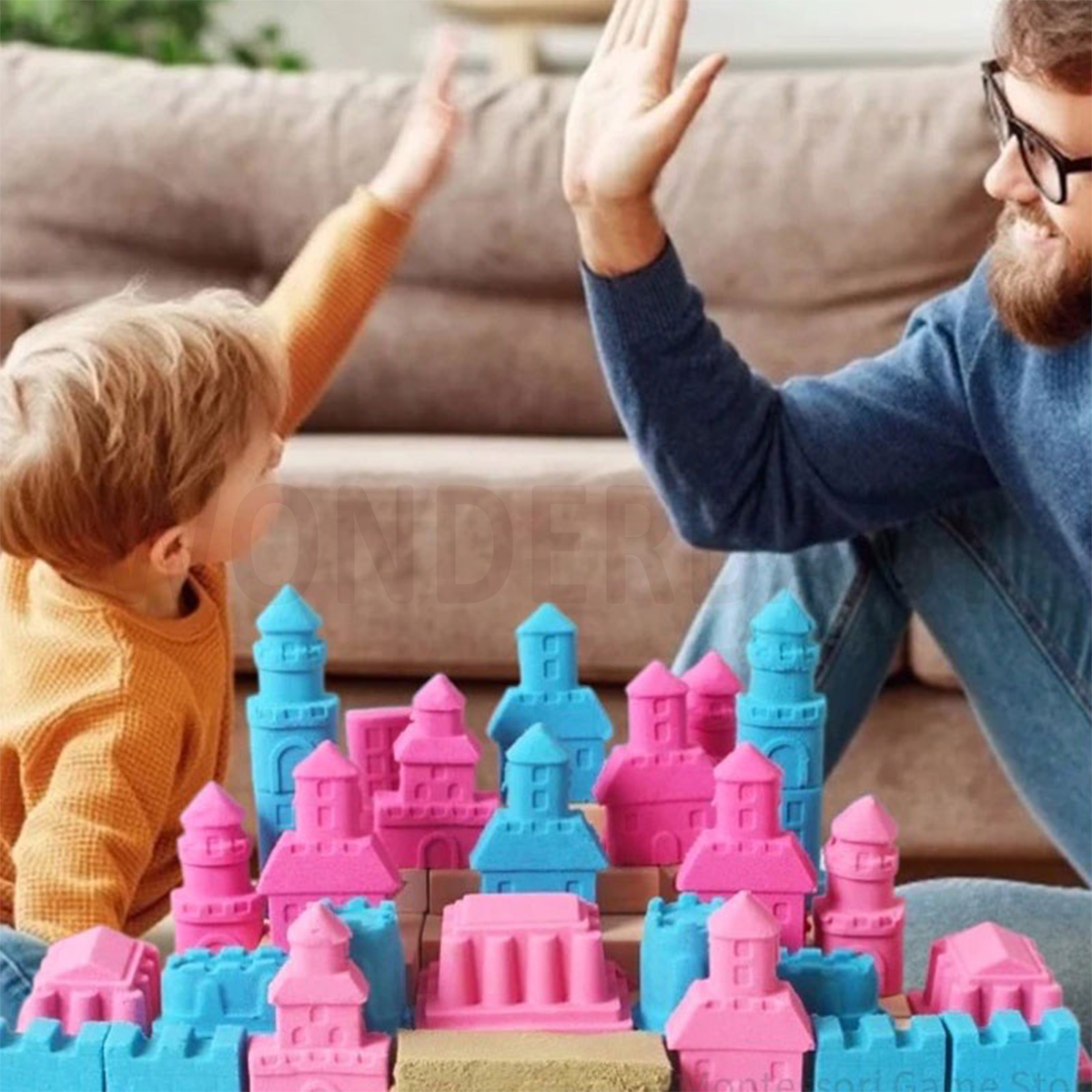 1kg THE SAND Dynamic Eco Space 𝗡𝗢𝗡 𝗧𝗢𝗫𝗜𝗖 Sand Castle Play Set Tools ...