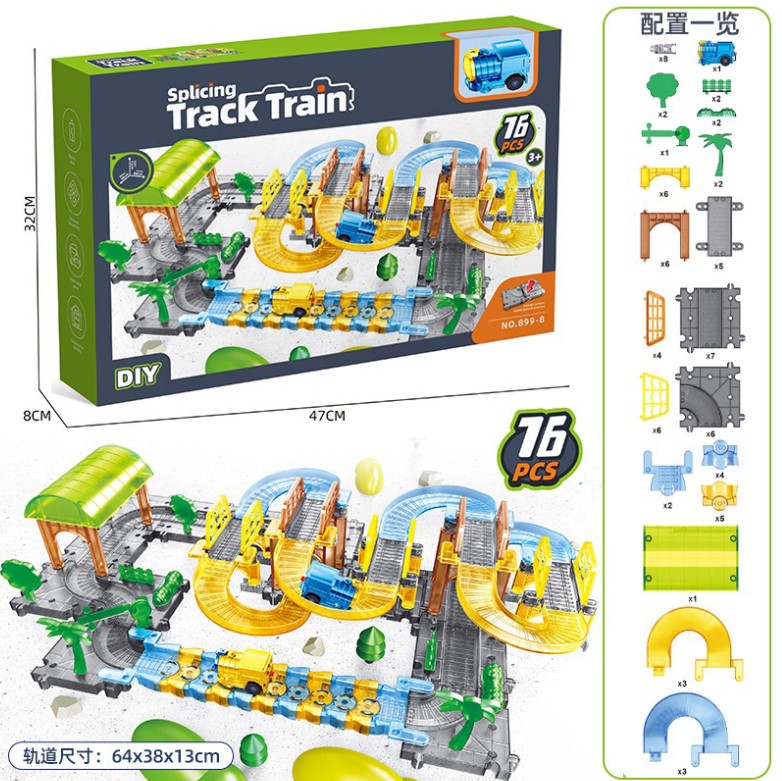 Transparent Track Building Train Set With Electric Train Splicing Train