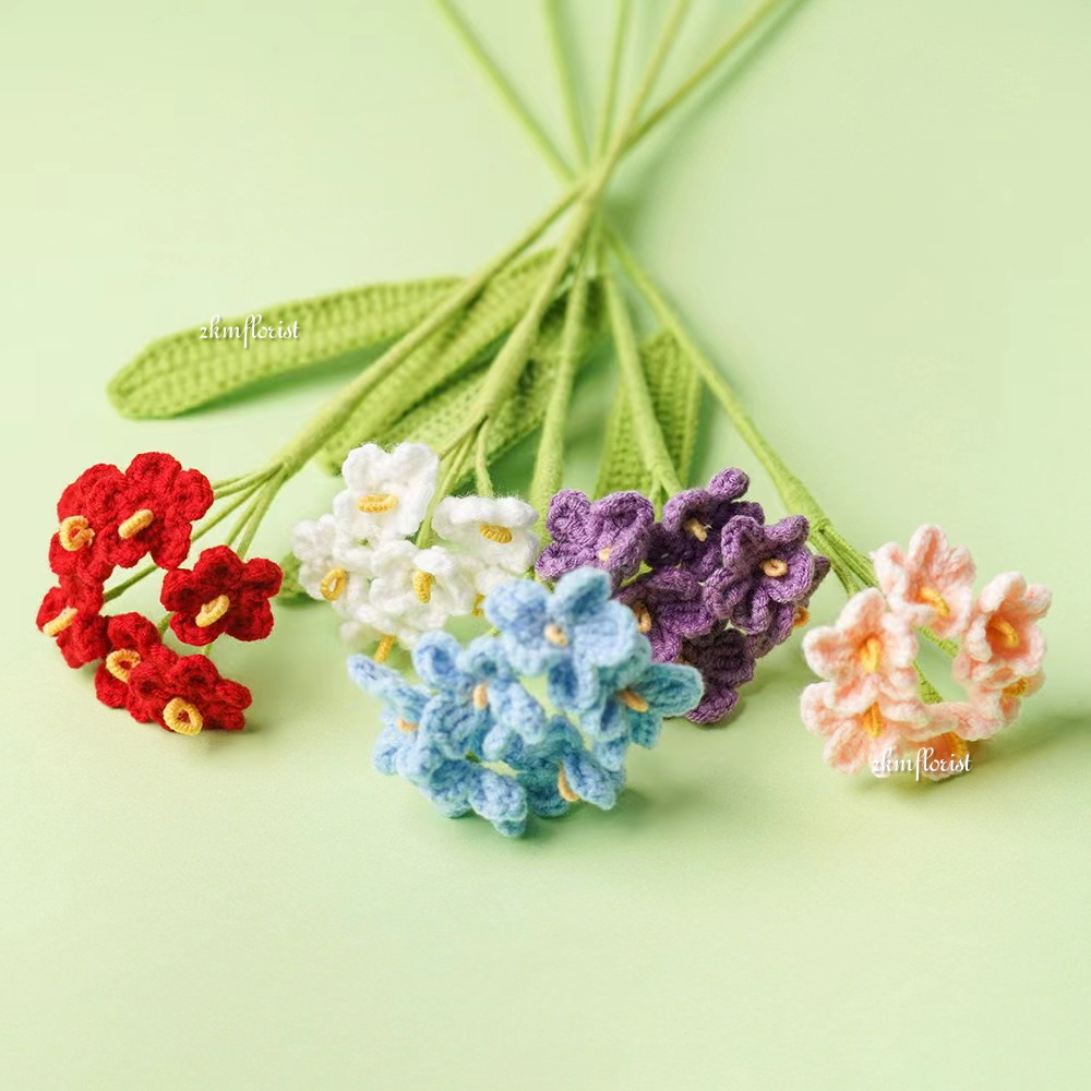 (1PC) CROCHET SULAM BABY BREATH Flower Bunga Sulam Wool Hand Knitted ...