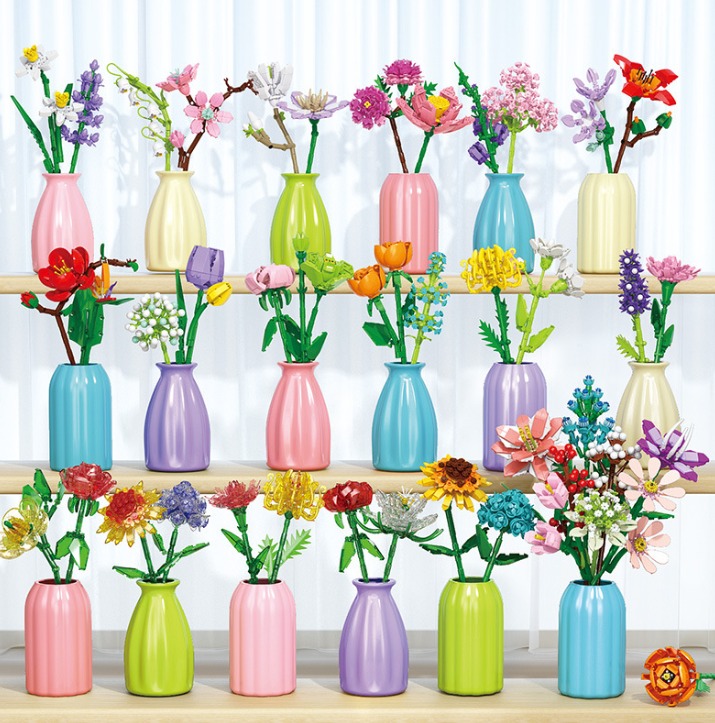 DIY Flower Series Flower Design Nano Puzzle Kid Educational Toys ...