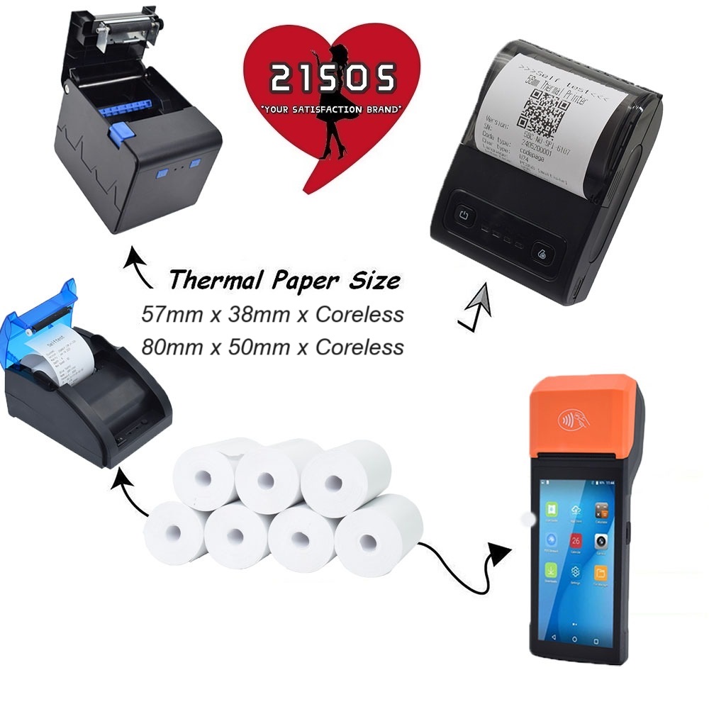 Coreless Thermal Paper Receipt Rolls Receipt Paper Roll Cash Register ...