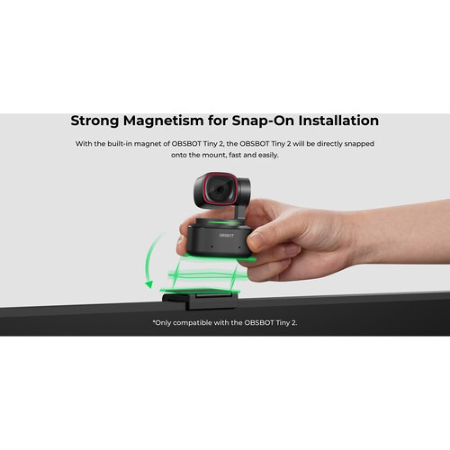 OBSBOT Tiny 2 Magnetic Mount Desktop Monitor And Laptop Screen Mount ...