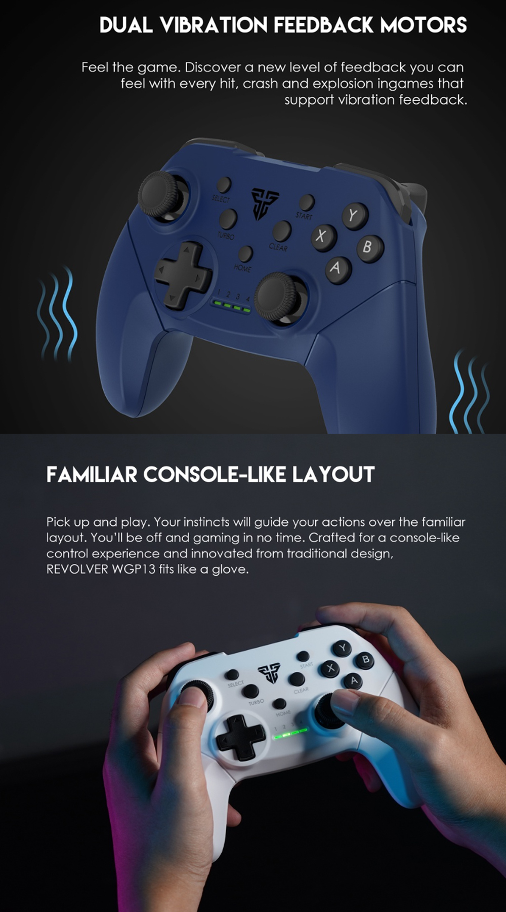Fantech WGP13 2.4G Wireless Gaming Controller PC Gamepad Joystick ...