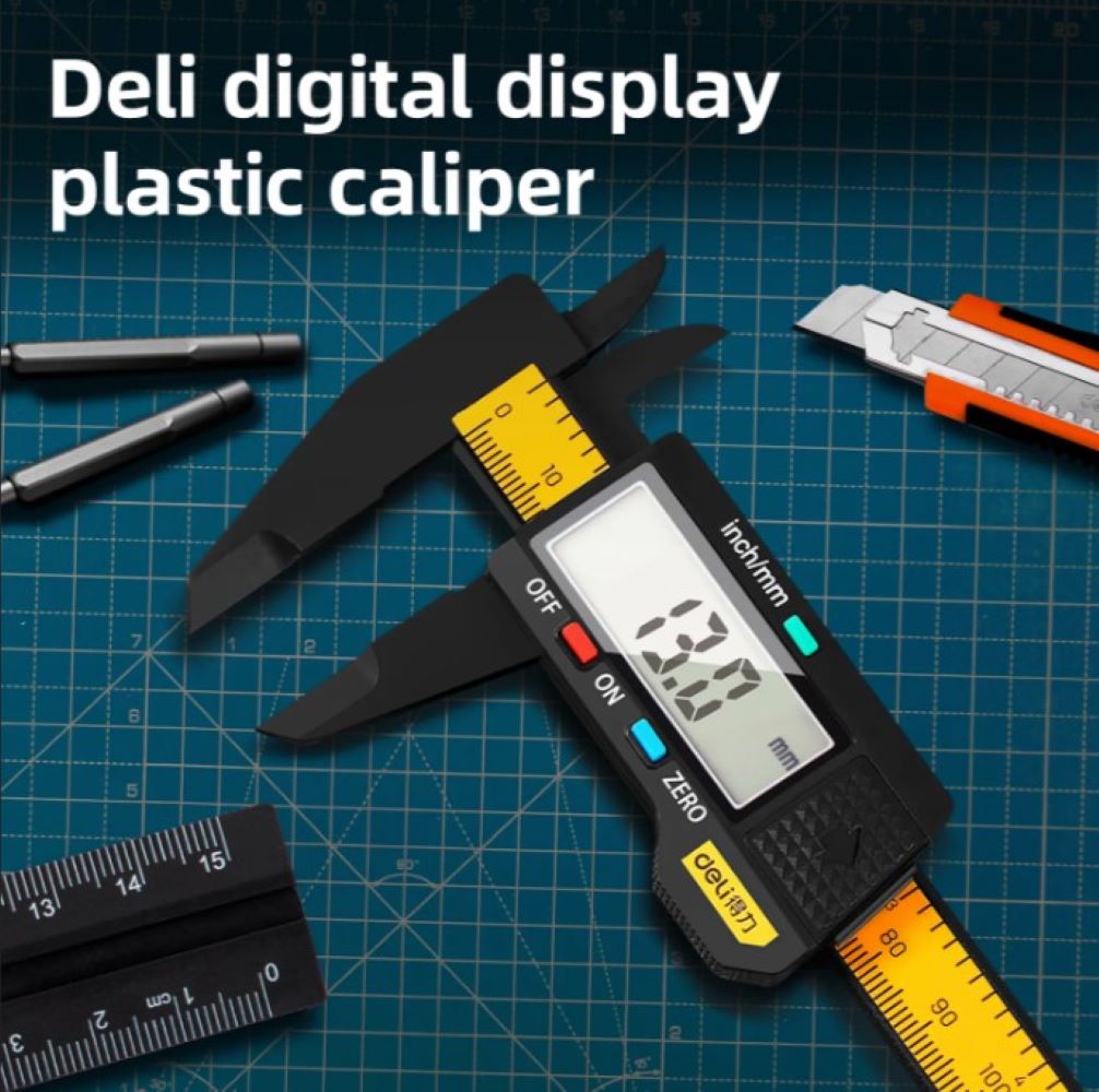 DELI DL90150 Digital Vernier Caliper 150mm Measuring Device Plastic ...