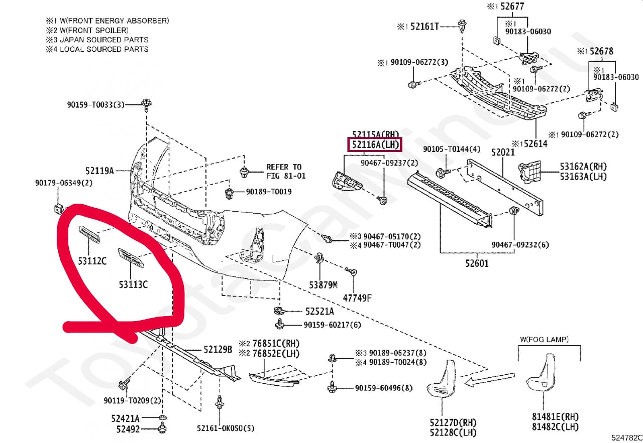 TOYOTA HILUX ROCCO 2.4 GUN125 2021 BUMPER LOWER GRILLE LH&RH SET GARNISH JARING TEPI NUMBER ...