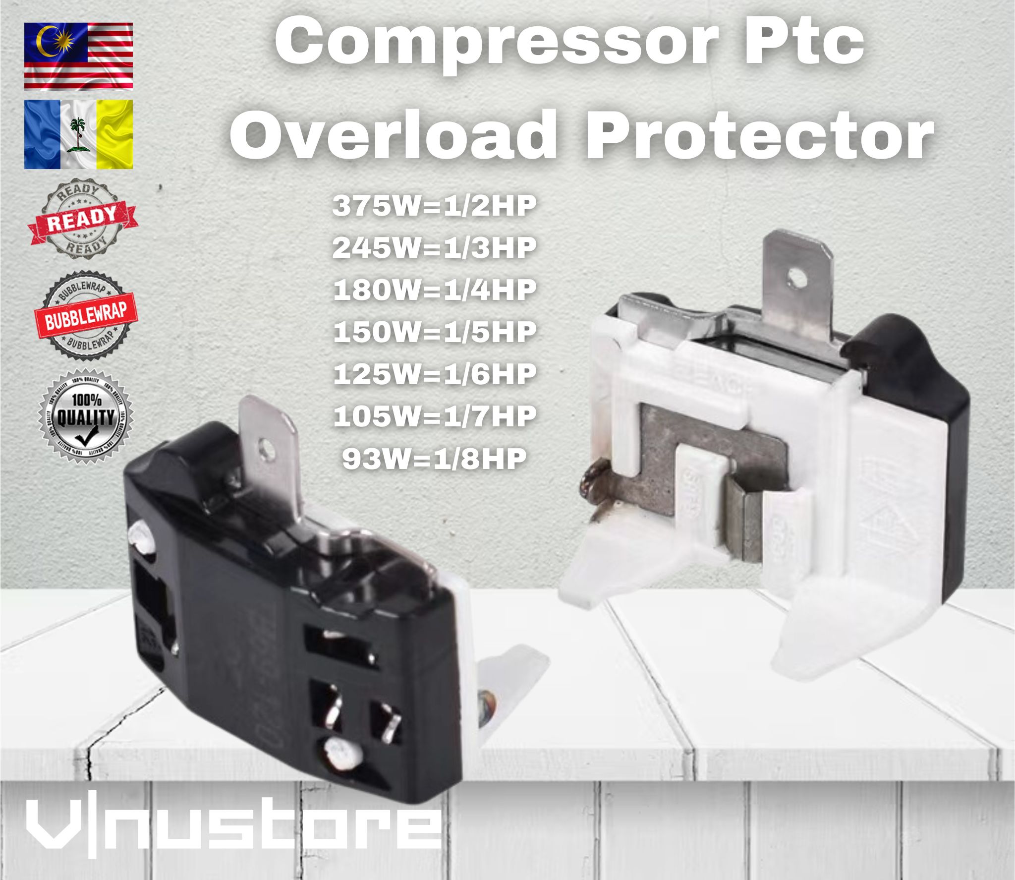 Universal Heavy Duty Refrigerator Compressor Ptc Overload Protector ...