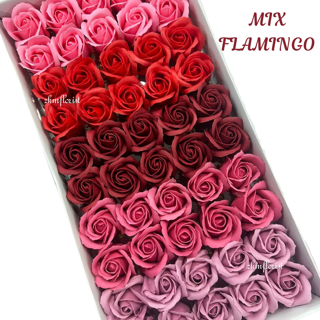 (25/50PCS) 3 LAYER Rose Soap Flower With Base Fragrant Scent Bouquet ...