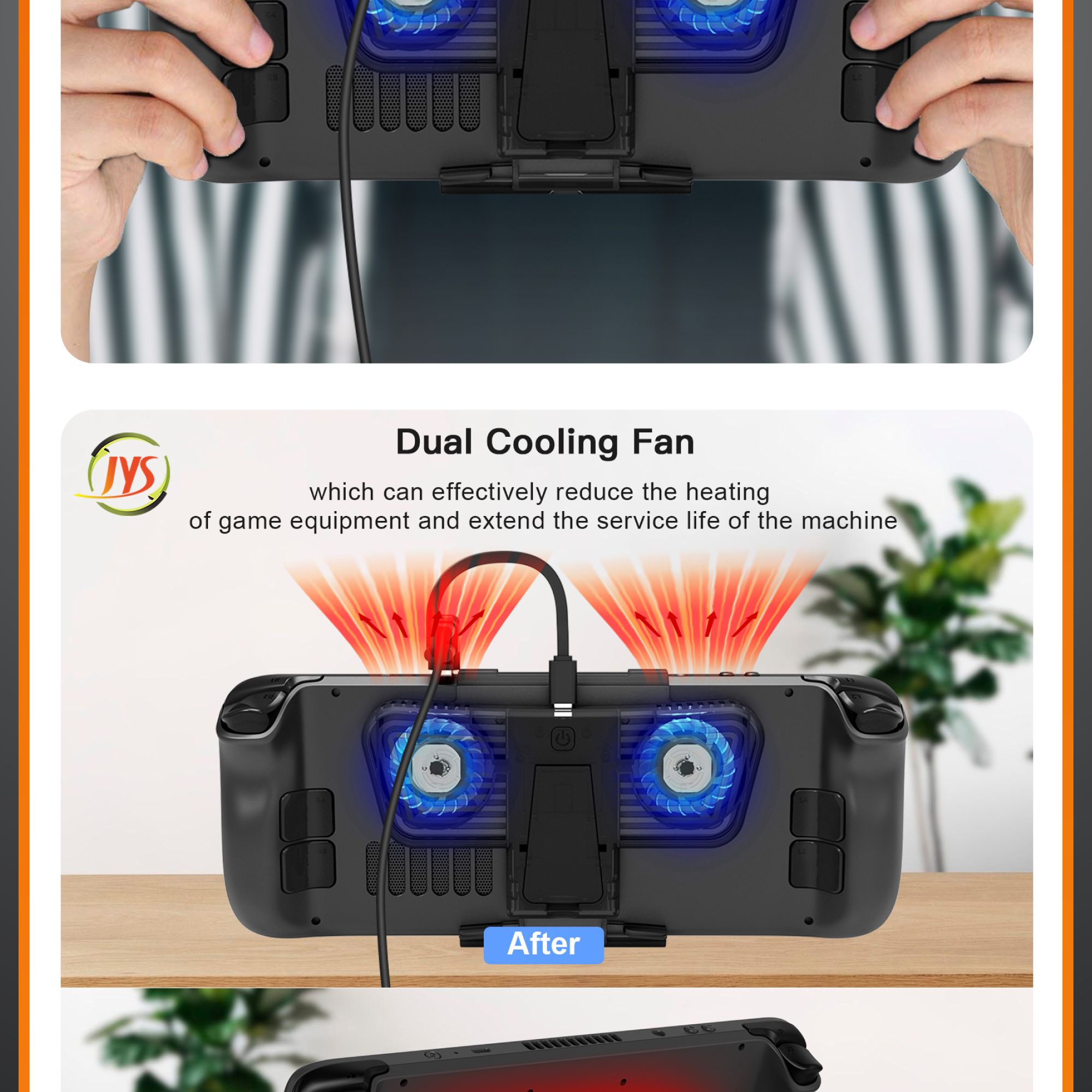 JYS Steam Deck Switch OLED Switch V1/V2 Console RGB Cooling Fan with Kickstand Cooler Fan JYS ...