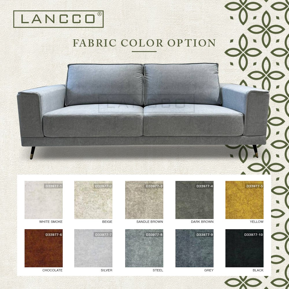 LANCCO Sofa 3 seater Easy Clean Fabric Modern Minimalist | Shopee Malaysia