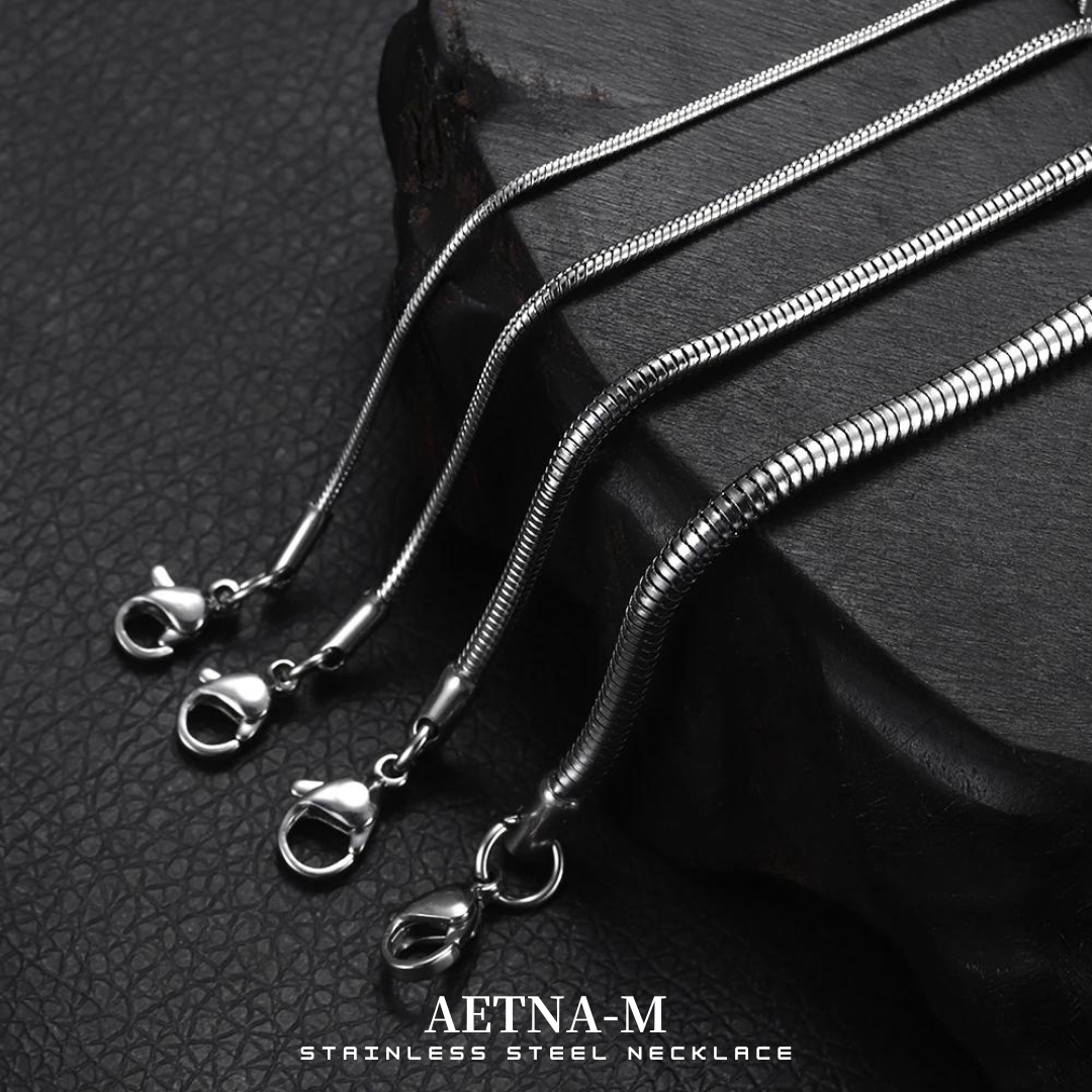 Snake Bone Silver Chain Stainless Steel Necklace Men Women Kalung Tidak ...