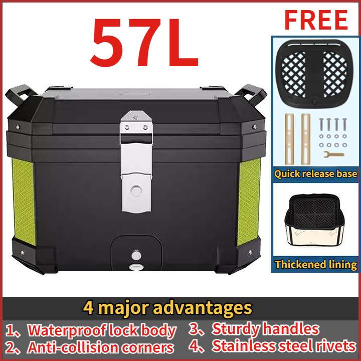 45L Large CapacityTop Box Aluminium Motorcycle Box Bicycle Safety Lock ...
