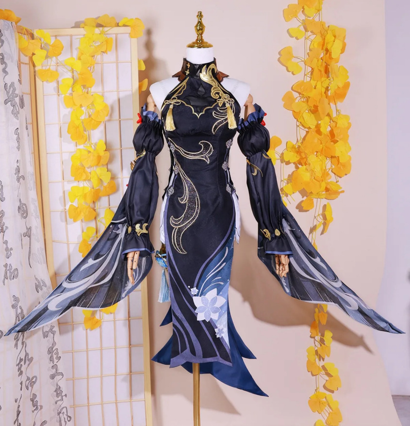 Frostflower Dew Shenhe Cosplay Costume Genshin Impact Adult Uniform Wig ...